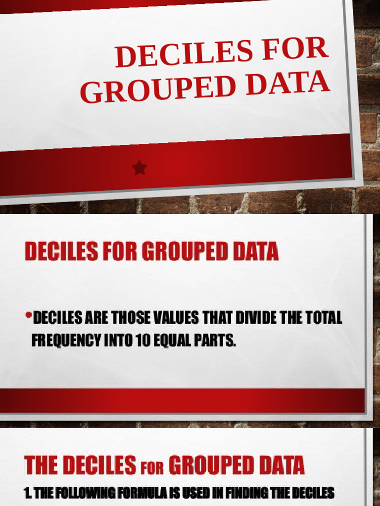 Deciles For Grouped Data | PDF