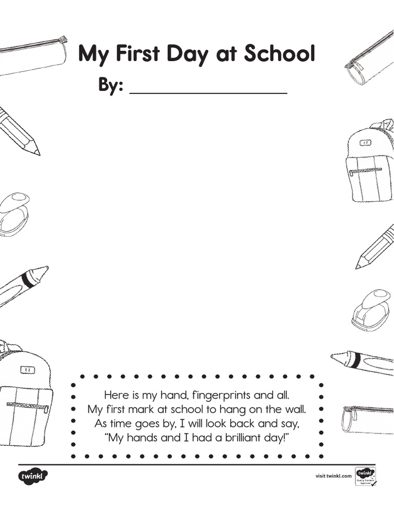 My First Day at School Poem | PDF