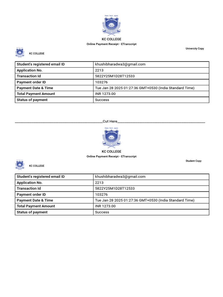2213 Etranscript Payment Challan | PDF