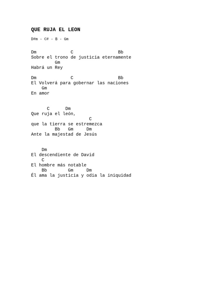 Que Ruja El Leon | PDF