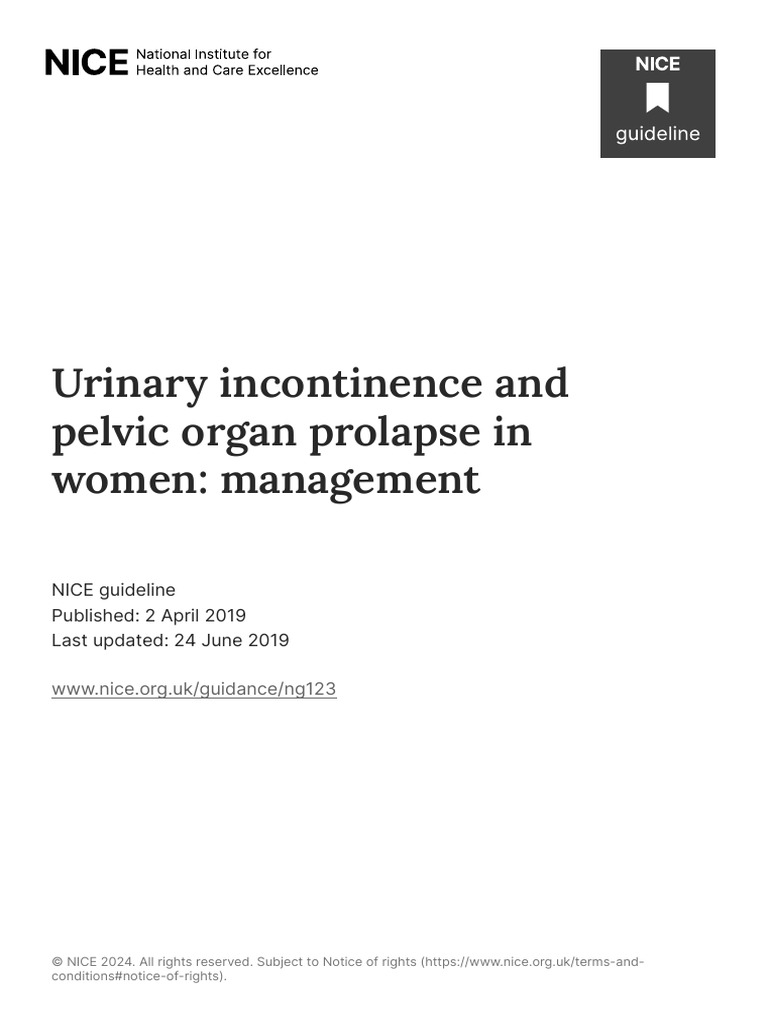 Urinary Incontinence and Pelvic Organ Prolapse in Women Management PDF 66141657205189 | PDF ...