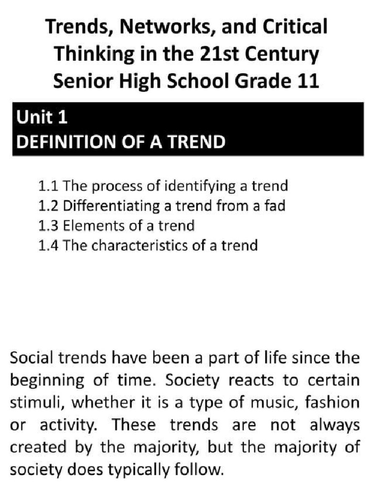 Trends Lesson 1 | PDF
