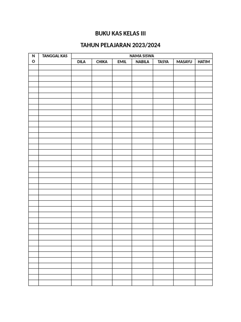 Buku Kas Kelas Iii | PDF