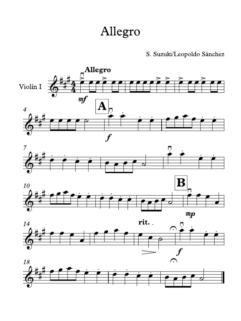 Allegro Violin I | PDF