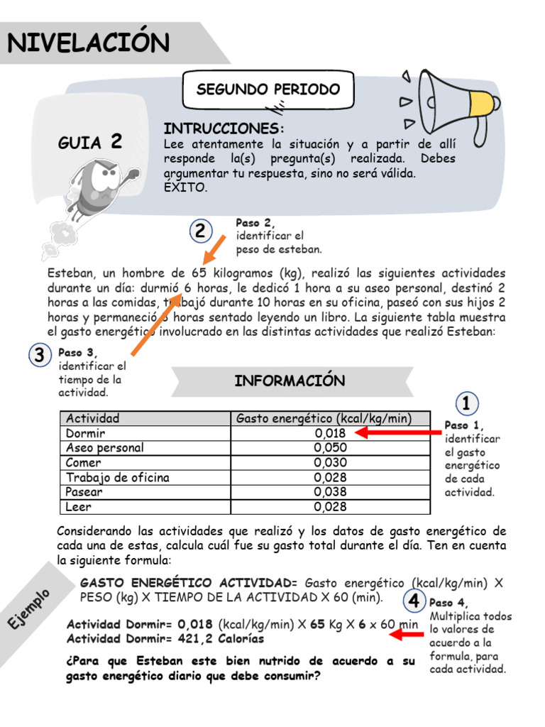 Retos Nivelación GUIA2 P2 | PDF | Caloría