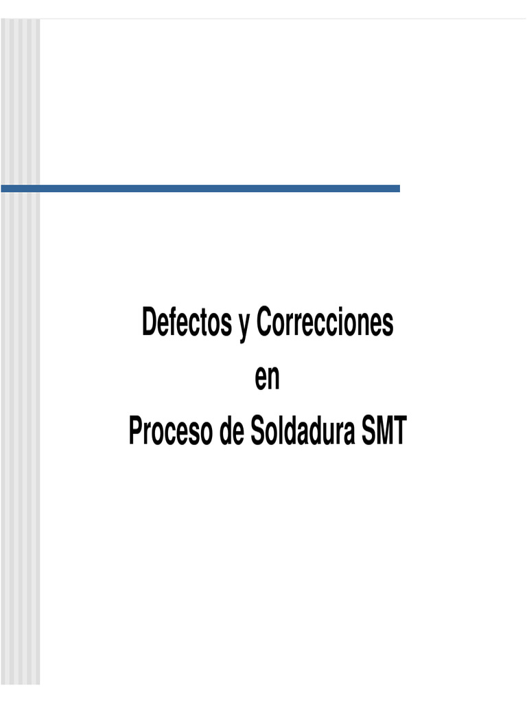 Defectos y Correcciones en Soldadura SMT | PDF | Soldadura | Construcción
