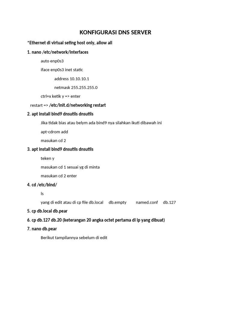 Konfigurasi DNS Server | PDF