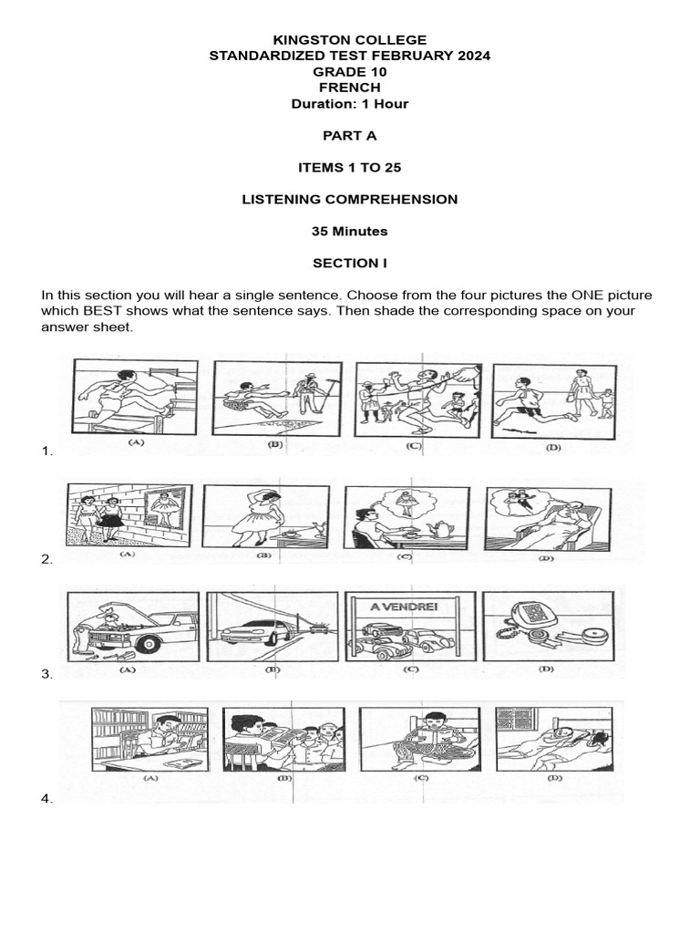 Test de français 10e - Écoute et lecture | PDF