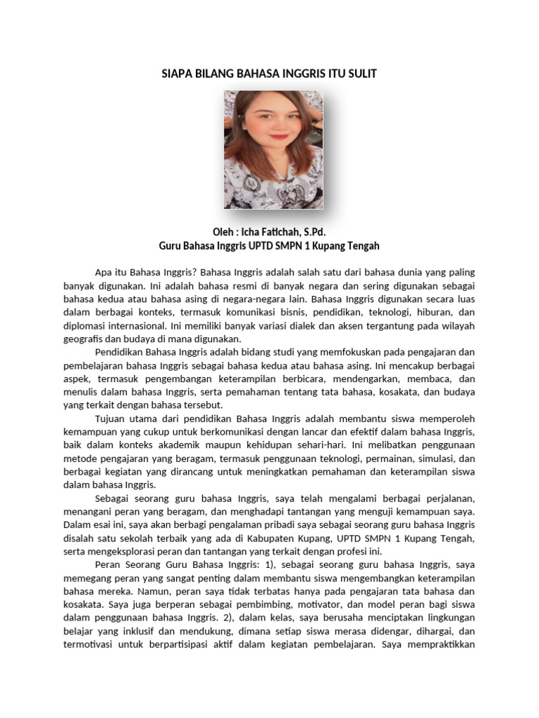LITERASI ICHA FATICHAH, S.Pd. | PDF