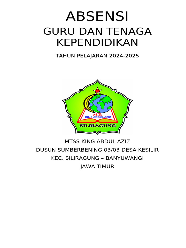 Cover Absensi Guru | PDF