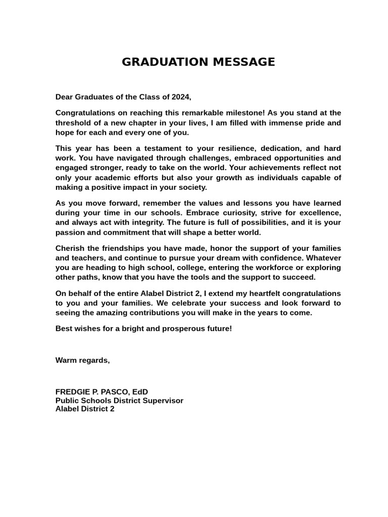 GRADUATION-MESSAGE | PDF GRADUATION-MESSAGE | PDF