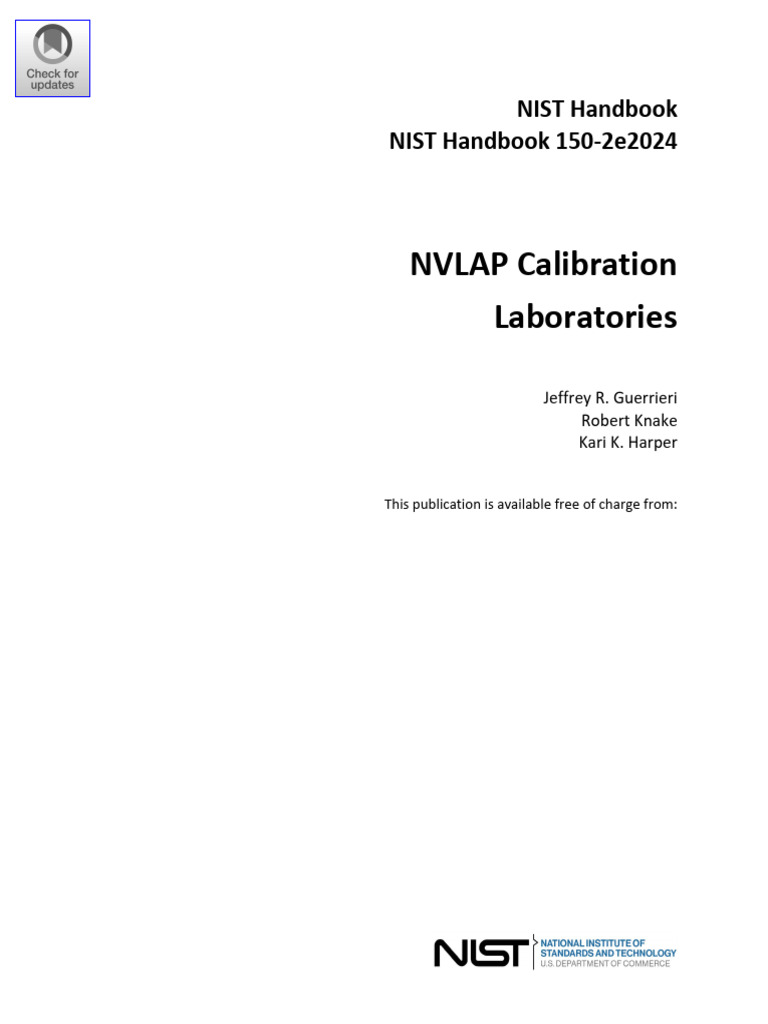 NIST.HB.150-2e2024 | PDF | Calibration | Verification And Validation