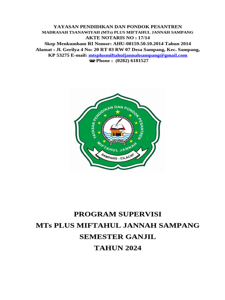 Program Supervisi 2024 | PDF
