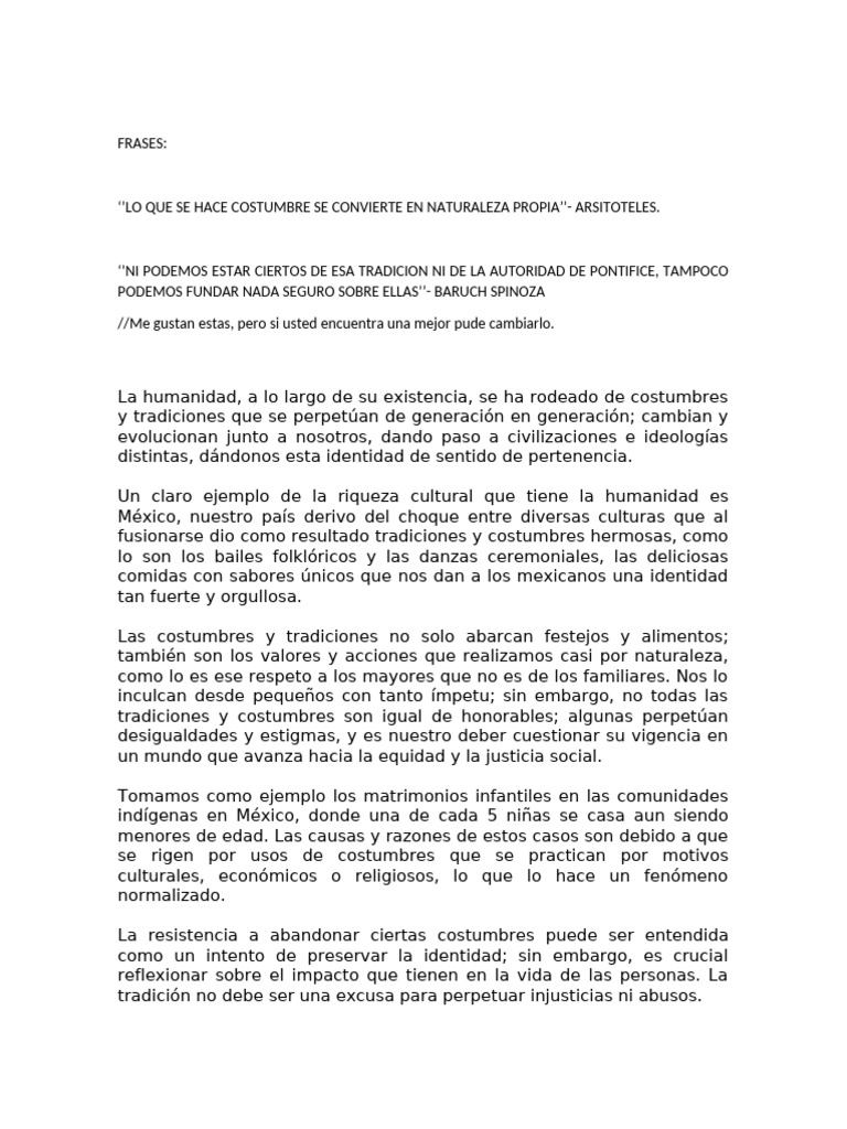 Costumbres y Tradiciones: Reflexiones Sociales | PDF | Tradiciones | México
