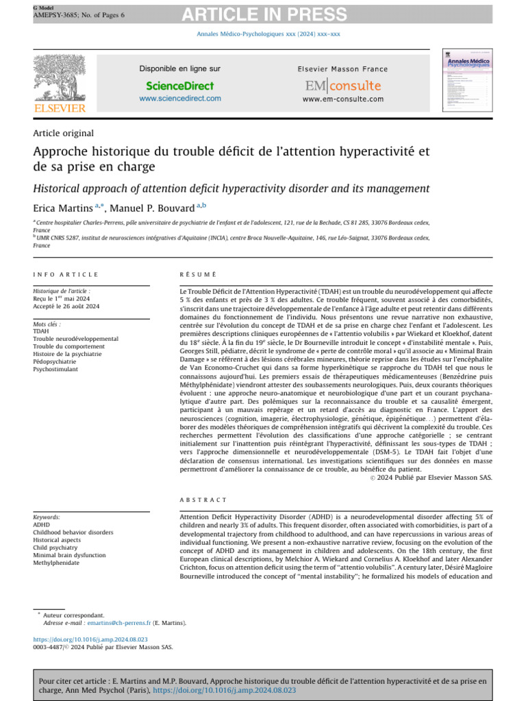 Historical Insights on ADHD Management | PDF | Attention Deficit Hyperactivity Disorder | Mental ...