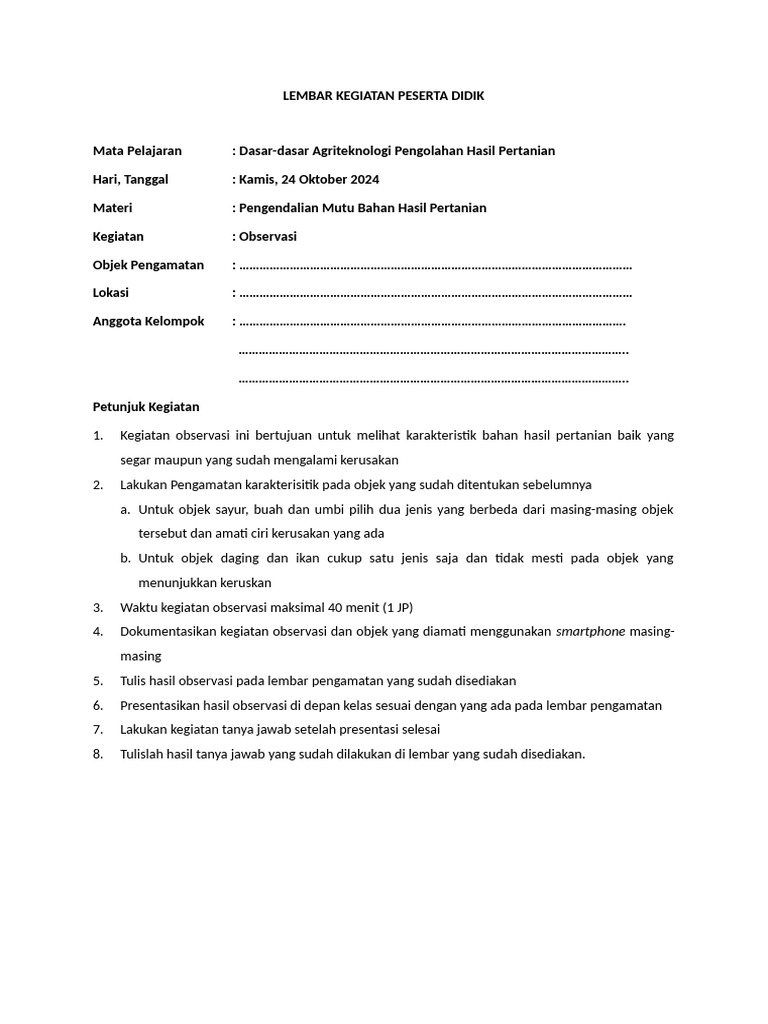 Tabel Hasil Pengamatan X Aphp | PDF