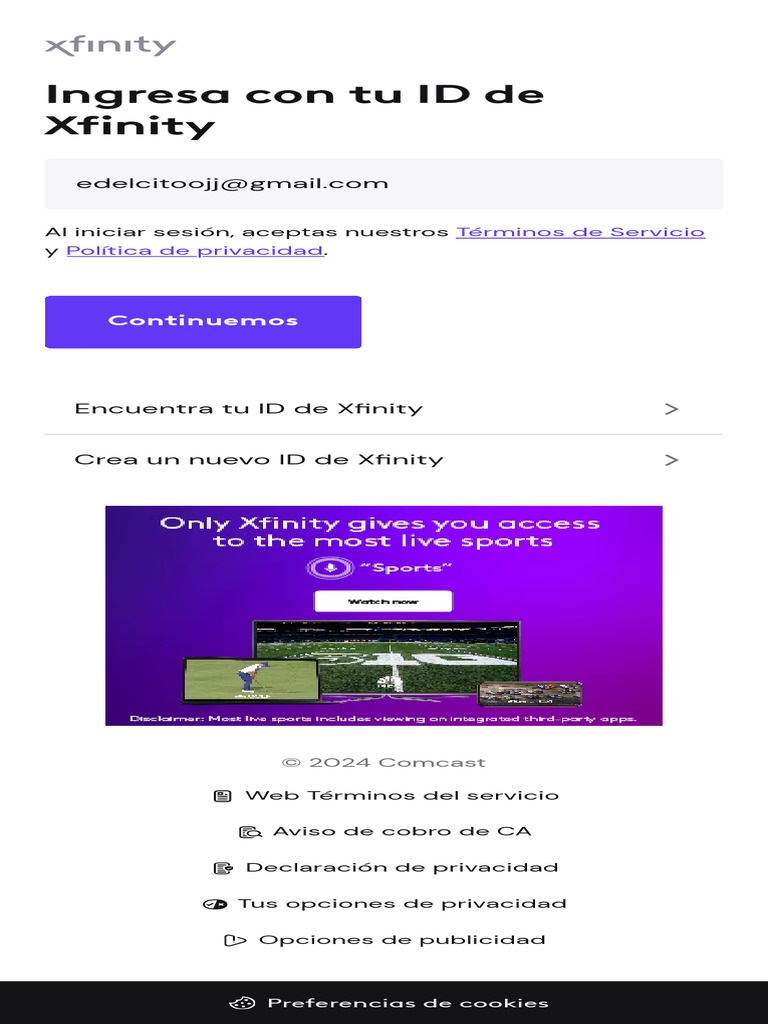 Inicia Sesión en Xfinity | PDF