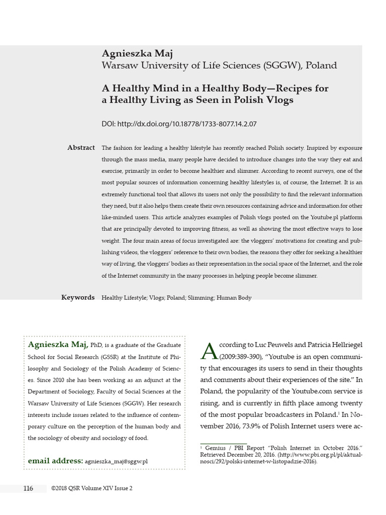 A Healthy Mind in A Healthy Body Recipes | PDF