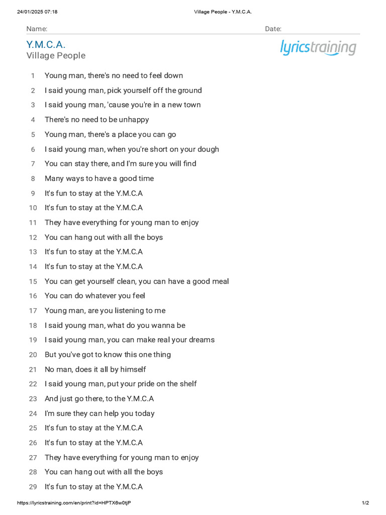 Print Lyrics - LyricsTraining | PDF | Songs Written | Recorded Music