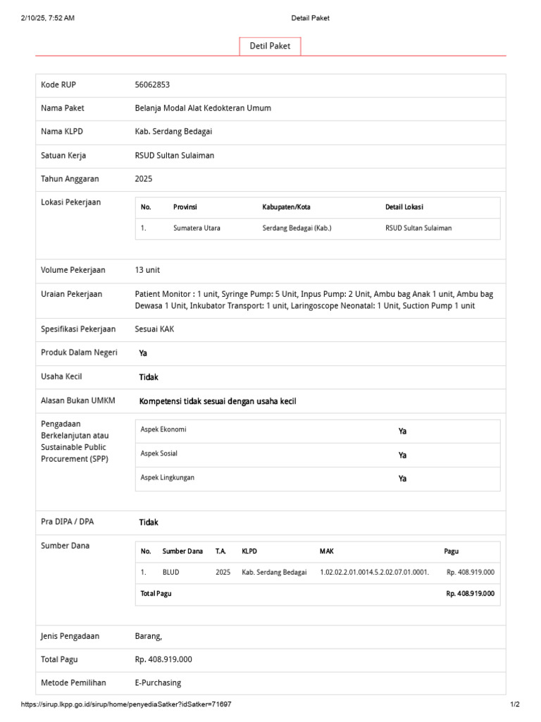 Rekap -Pasien monitor RSUD Sultan Sulaiman Sergei | PDF