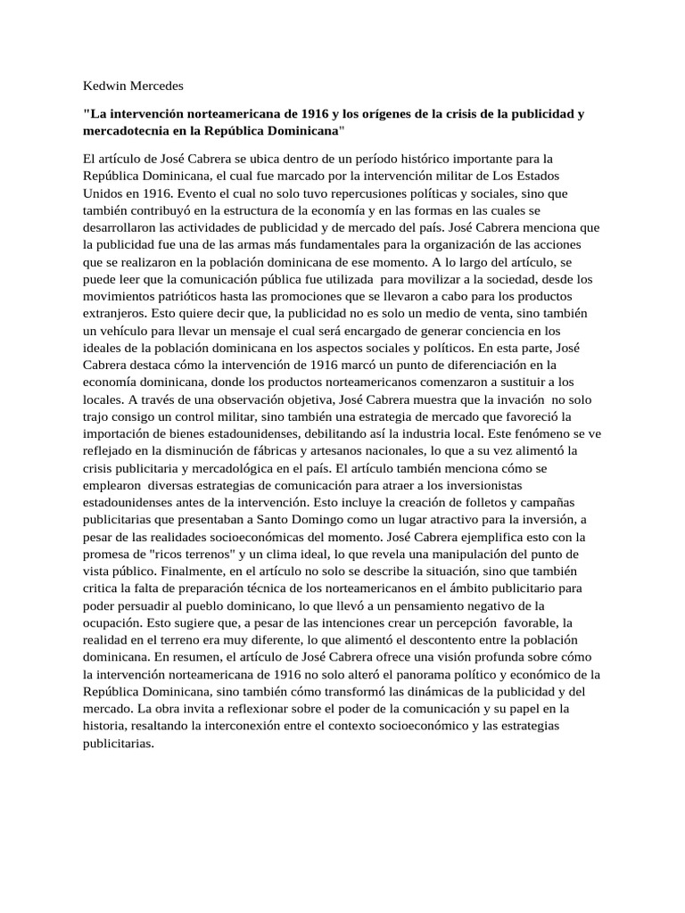 Kedwin Mercede.... | PDF | Publicidad | República Dominicana