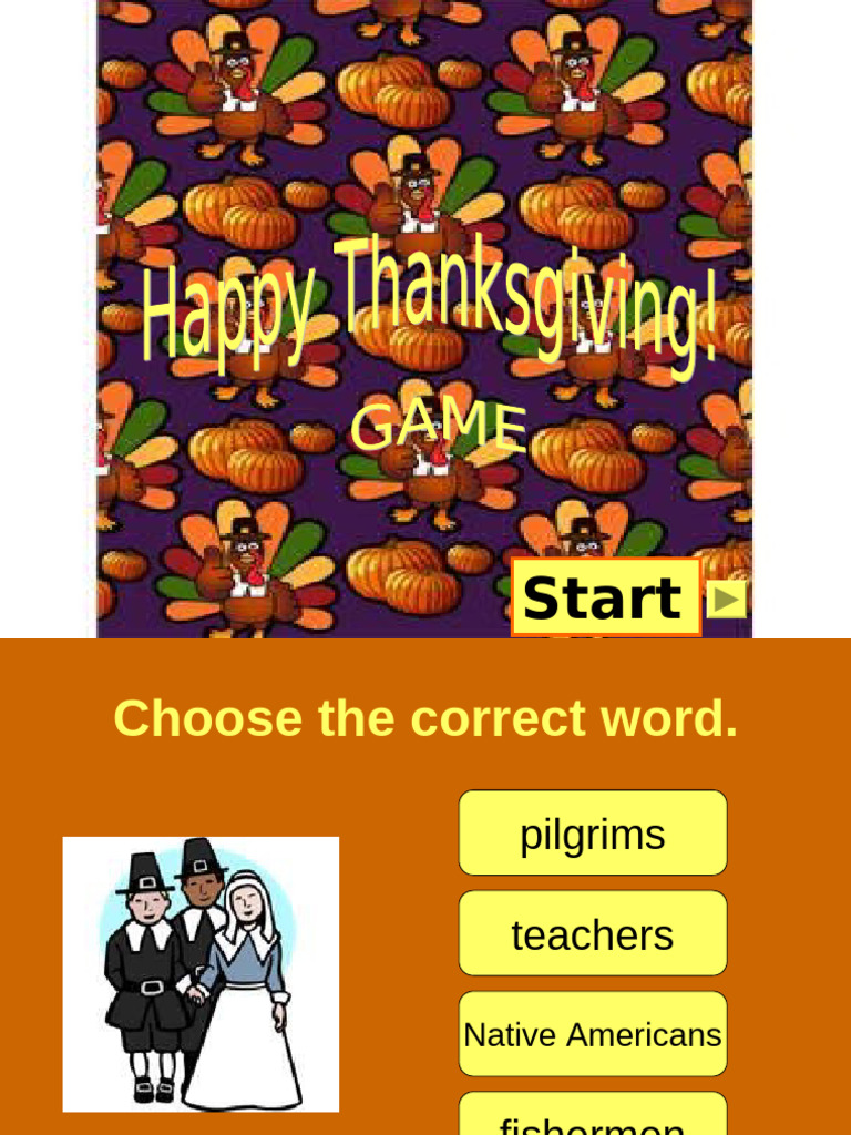 Thanksgiving Vocabulary Quiz | PDF