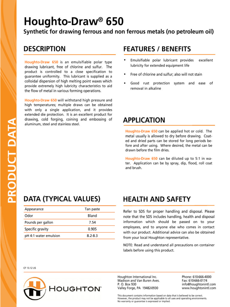Houghto-Draw 650 1312 Us | PDF