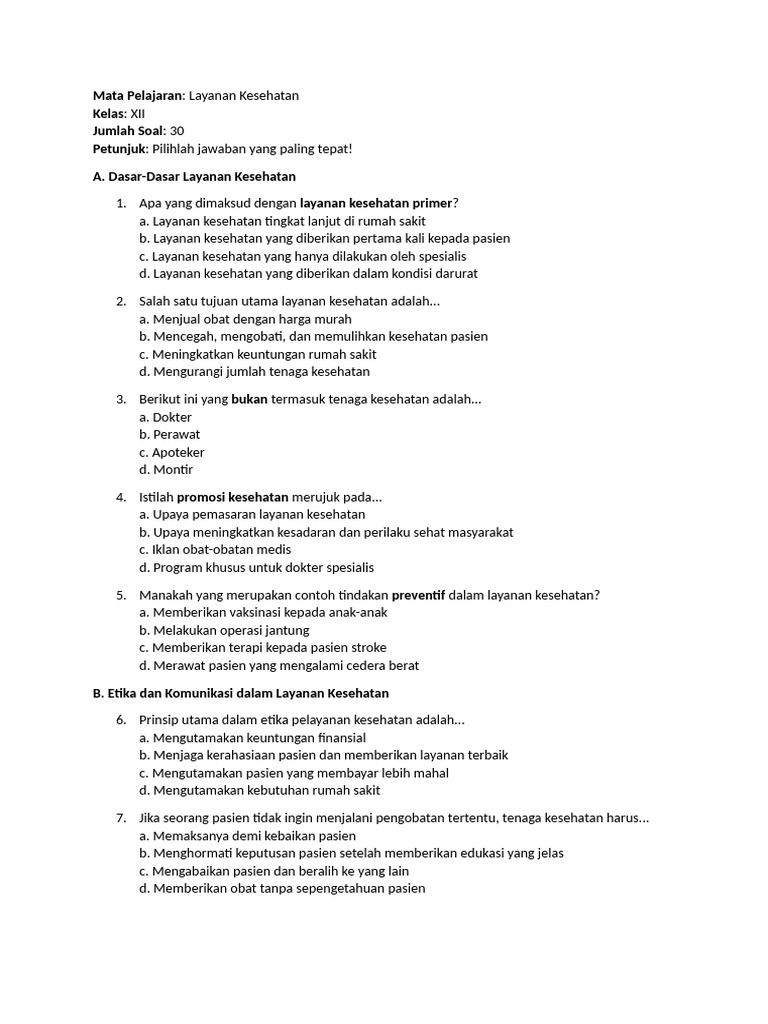 Latihan Soal LK Kelas 12 | PDF