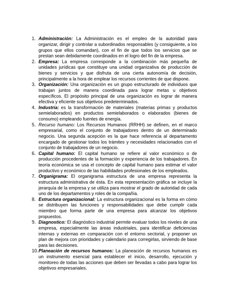 Martínez Carrasco Mariana Itzel Definiciones I8U | PDF | Business ...