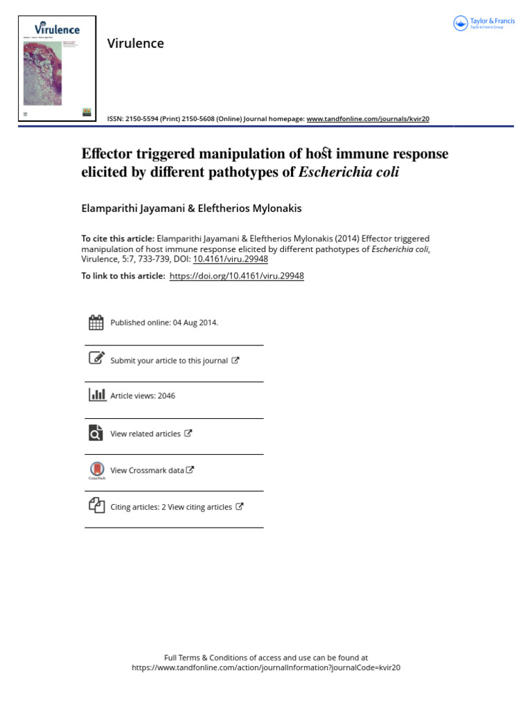 Effector Triggered Manipulation Of Host Immune Response Elicited By Different Pathotypes Of