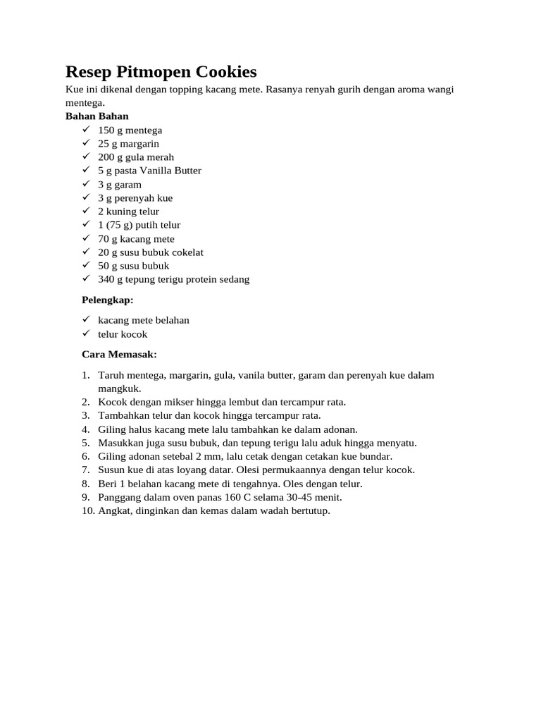 Resep Kue Kering Jadul | PDF