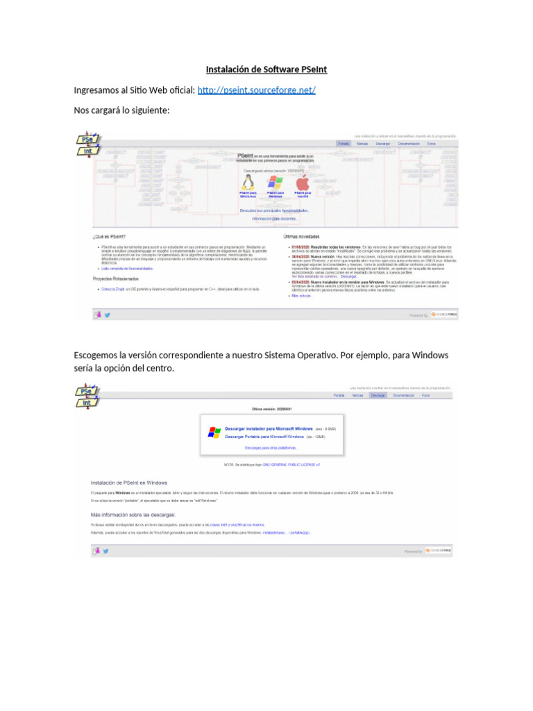 Guía de Instalación de PSeInt en Windows | PDF