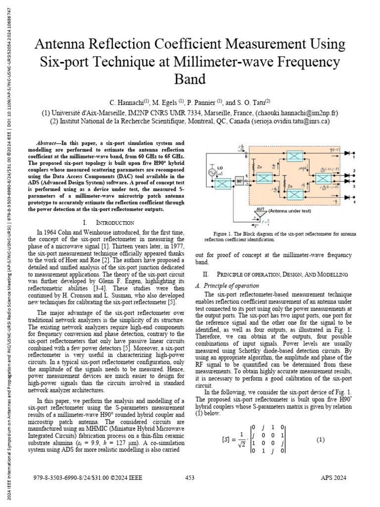 Six-Port Reflectometer for Antenna Measurement | PDF | Electronics ...