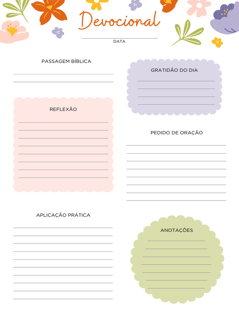Documento A4 Devocional Diário da Bíblia Ilustrado Roxo e Laranja.pdf | PDF