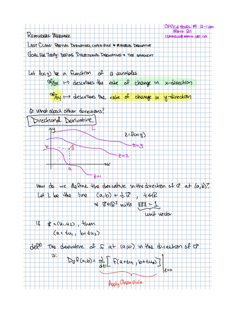 Lecture 10 - Directional Derivative - Gradient | PDF