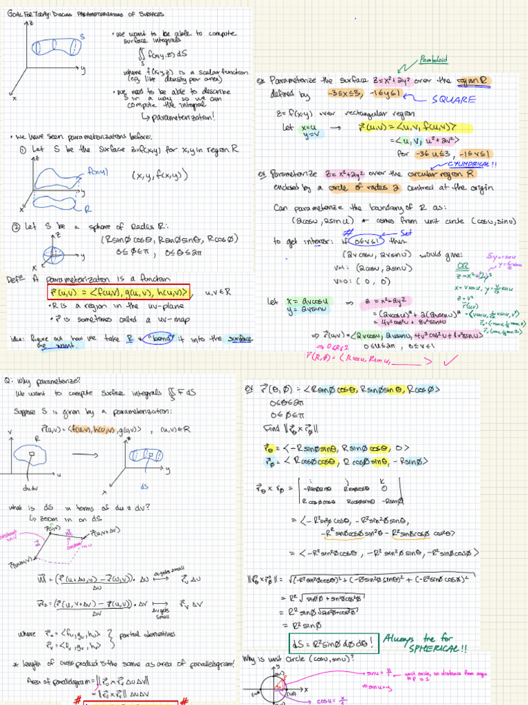 Lecture 16 - Parameterization of Surfaces | PDF
