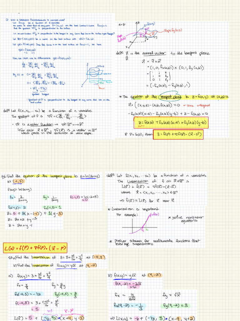 Lecture 12 - Tangent Plane - Linearization | PDF