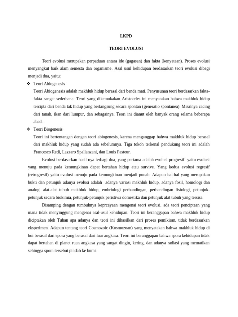 Teori_Evolusi_LKPD | PDF