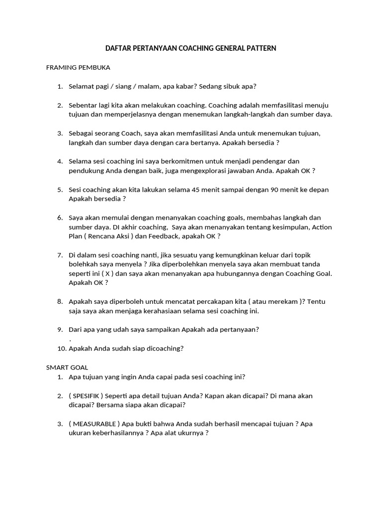 General Pattern Coaching | PDF