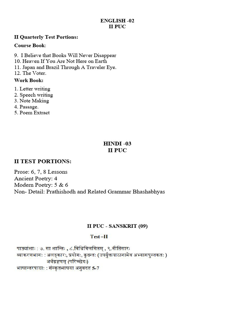 Quarterly Test 2 Portions | PDF