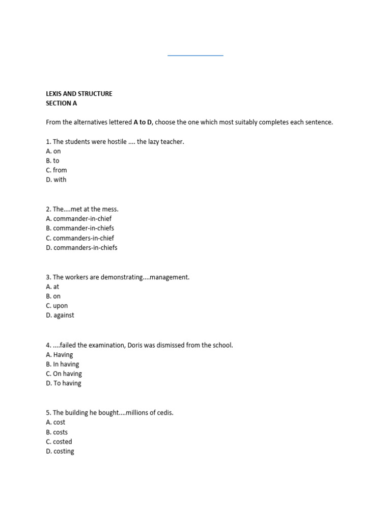 BECE English Questions & Answers 2024 | PDF