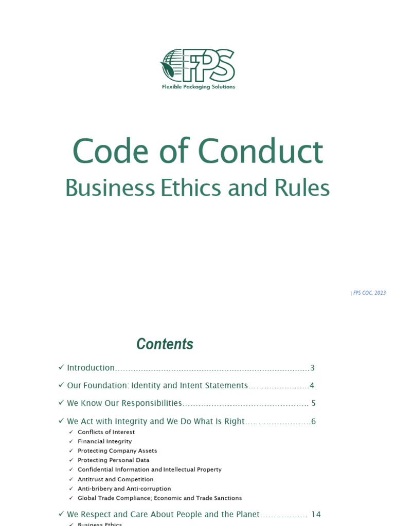 FPS - Code of Conduct - 2023 - External - Legal RV Version For External ...