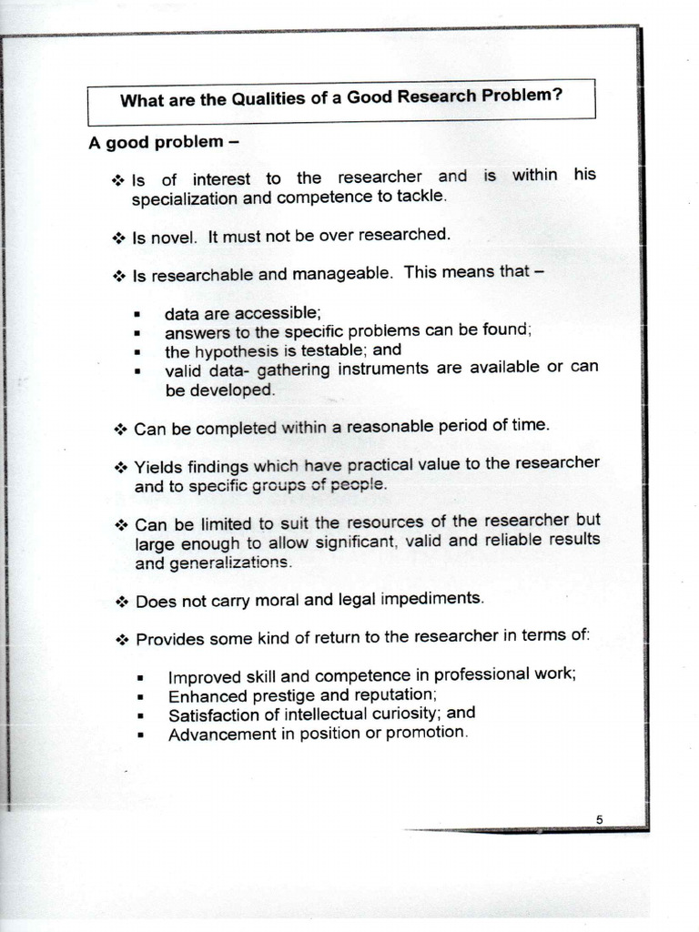 Qualities-of-a-Good-Research-Problem | PDF