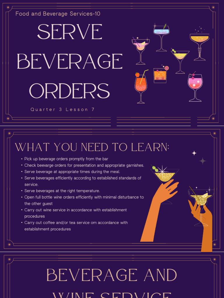 Lesson 7 Serve Beverage Orders | PDF