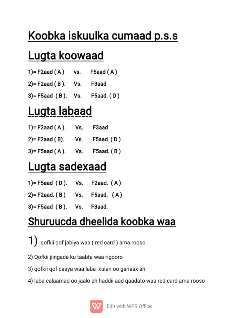 Shuruucda Koobka Iskuulka Cumaad | PDF