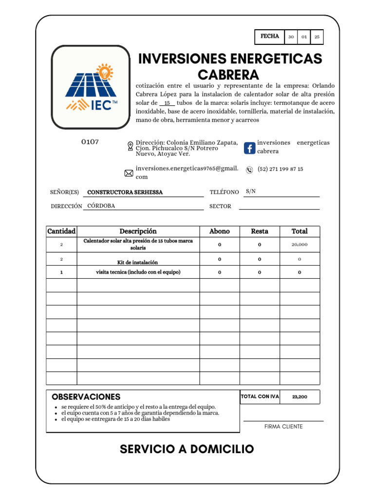 Instalación Calentador Solar Solaris | PDF