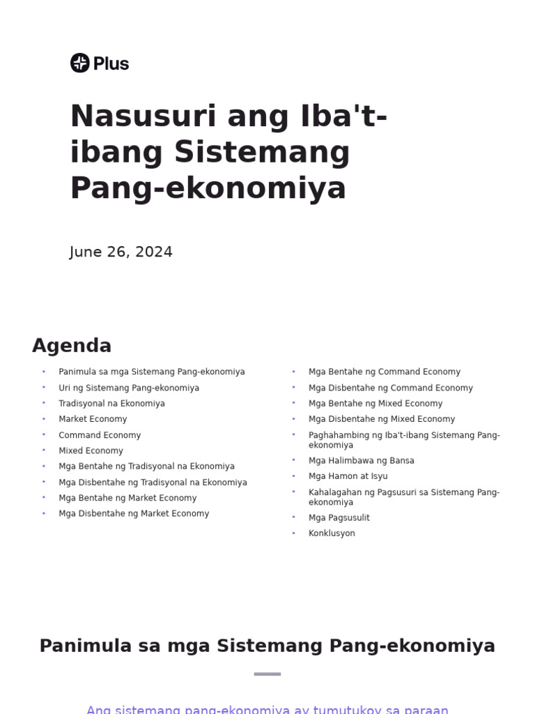 AP 9 Q1 3 WK4 Nasusuri Ang Iba - T-Ibang Sistemang Pang-Ekonomiya | PDF