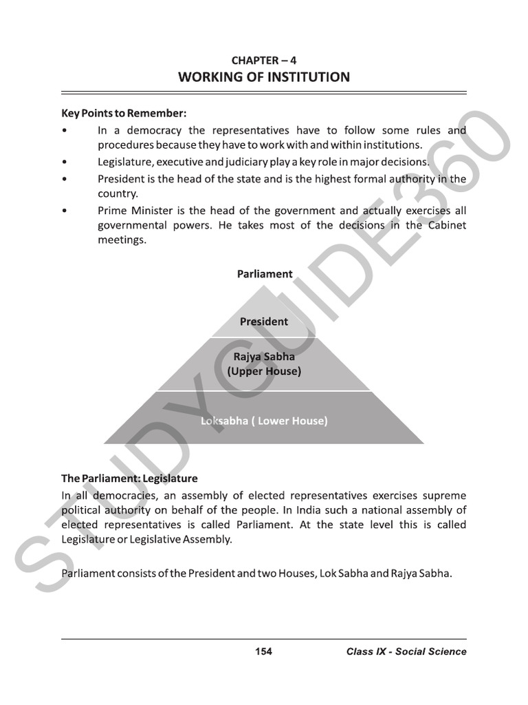 Class 9 Sst Civics Notes Chapter 4 Studyguide360 | PDF