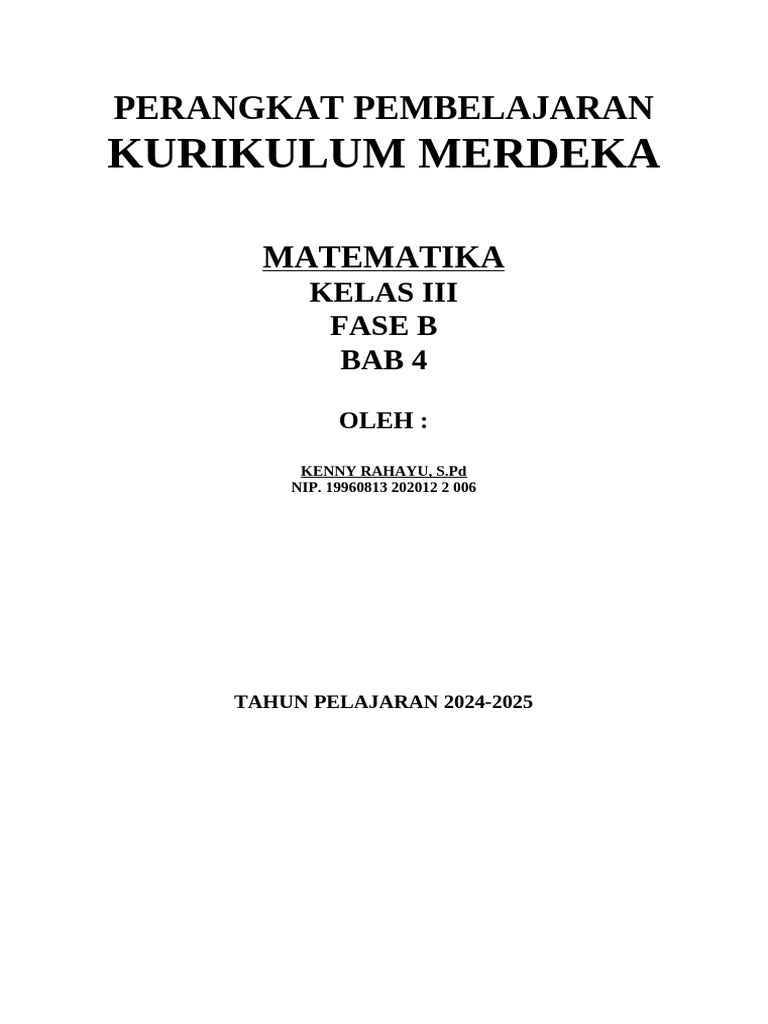 Modul Ajar Matematika BAB 4 | PDF