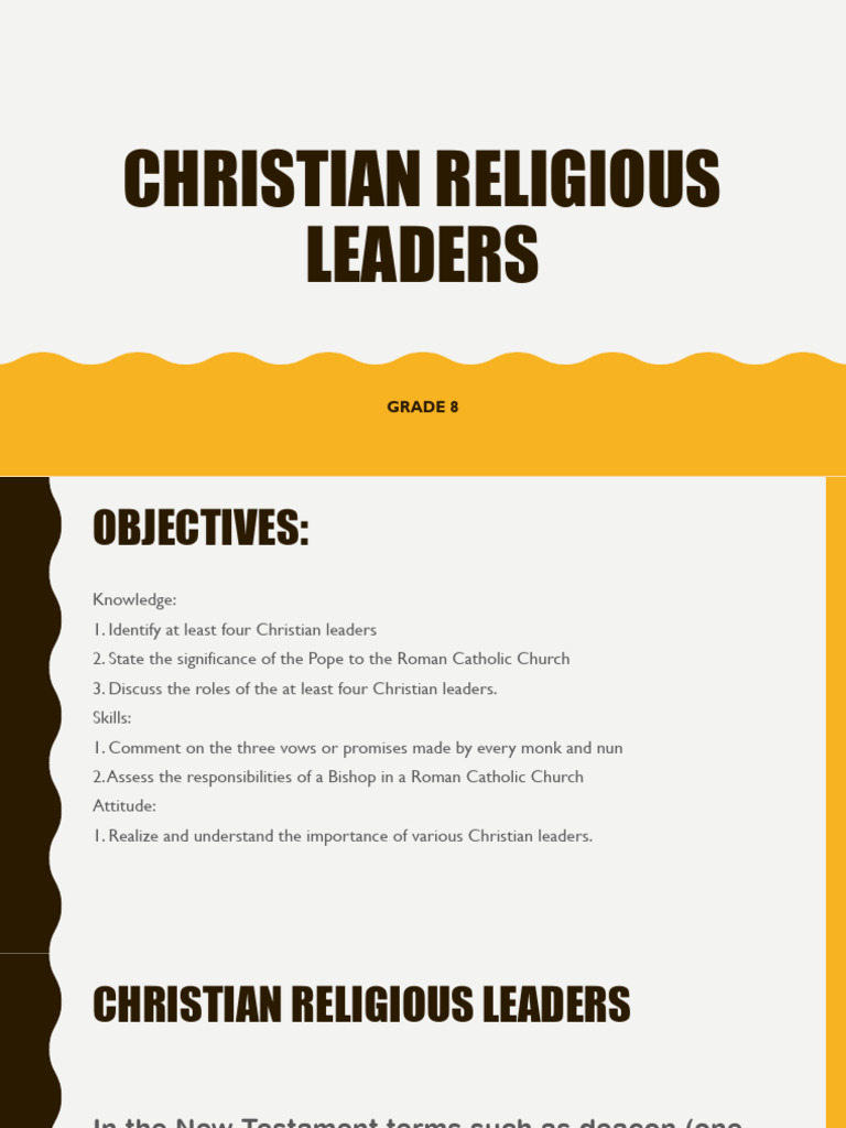 Christian Religious Leaders | PDF | Catholic Church | Clergy